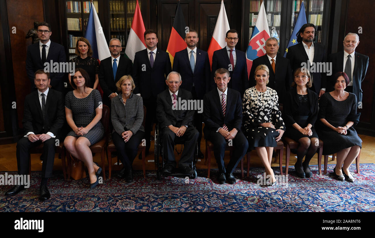 Czech Prime Minister Andrej Babis (4th from right siting), together ...