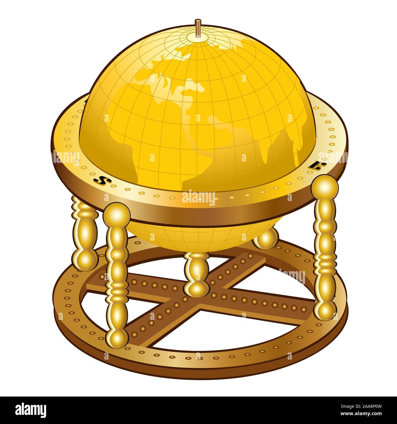 Pacific globe antique Stock Vector Images - Alamy