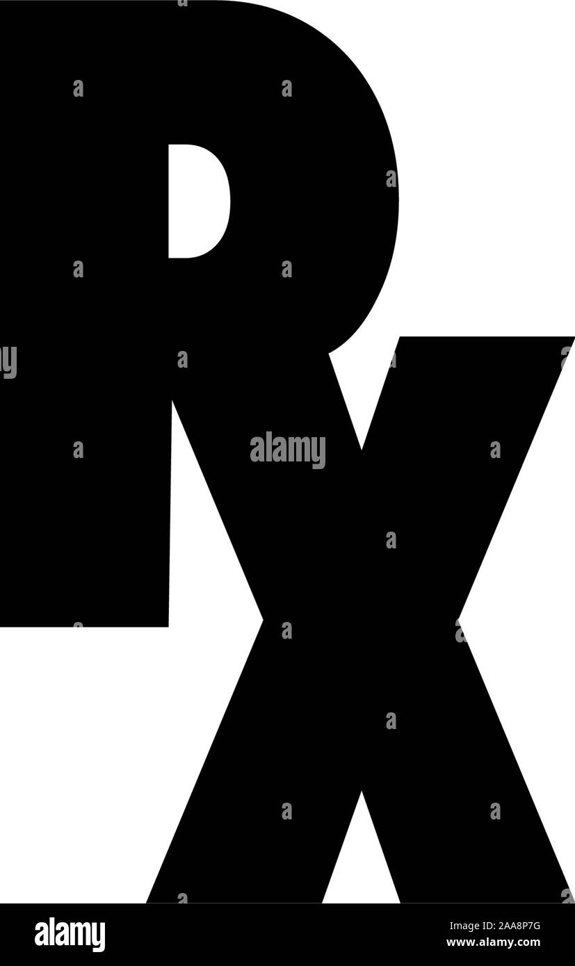 RX icon. Medical regular prescription symbol. Treatment receipt sign ...