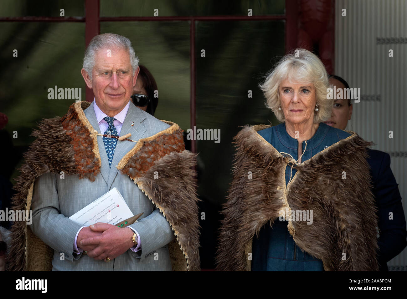 Duchess cornwall wearing maori cloaks during hi-res stock photography ...