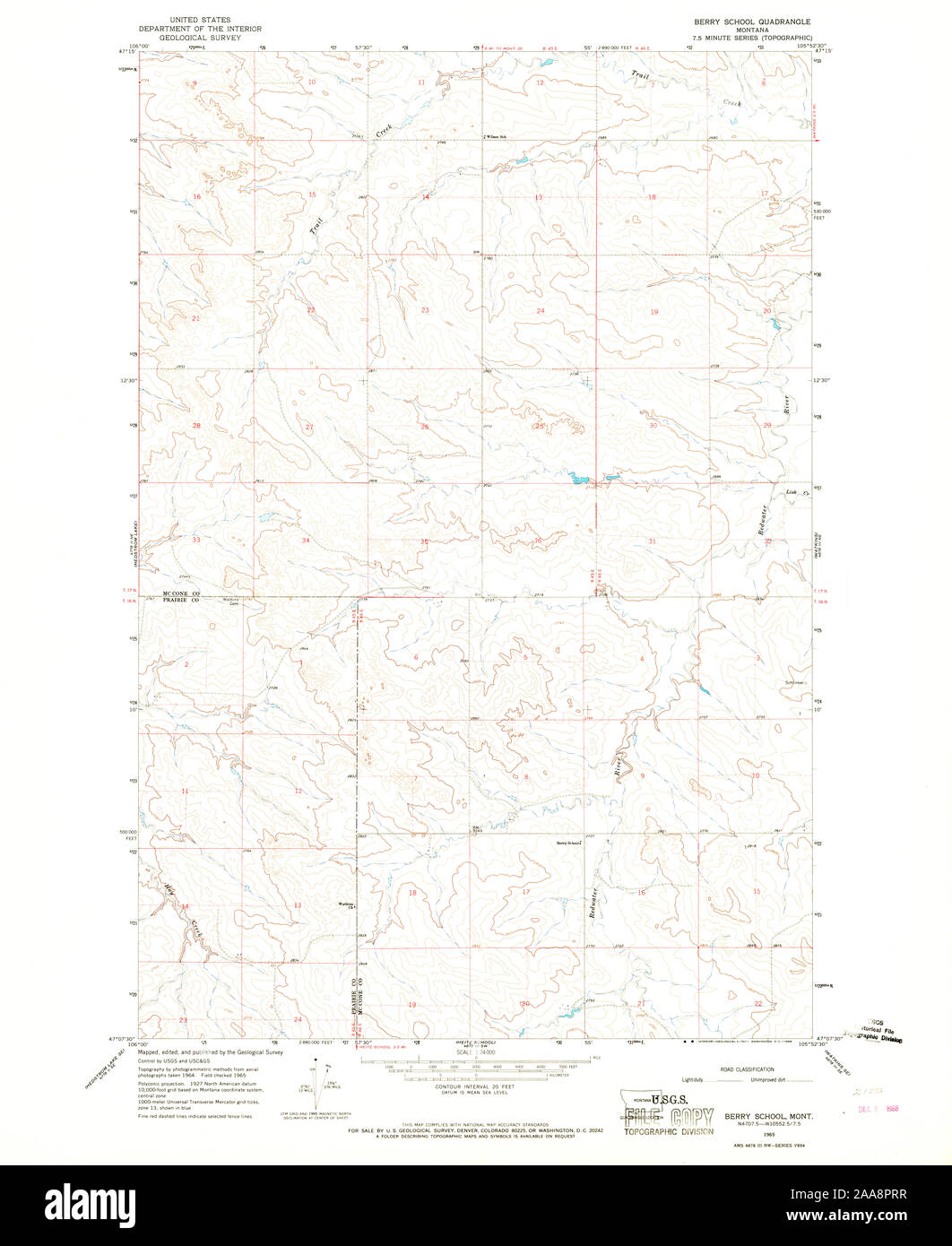 USGS TOPO Map Montana MT Berry School 262418 1965 24000 Restoration ...