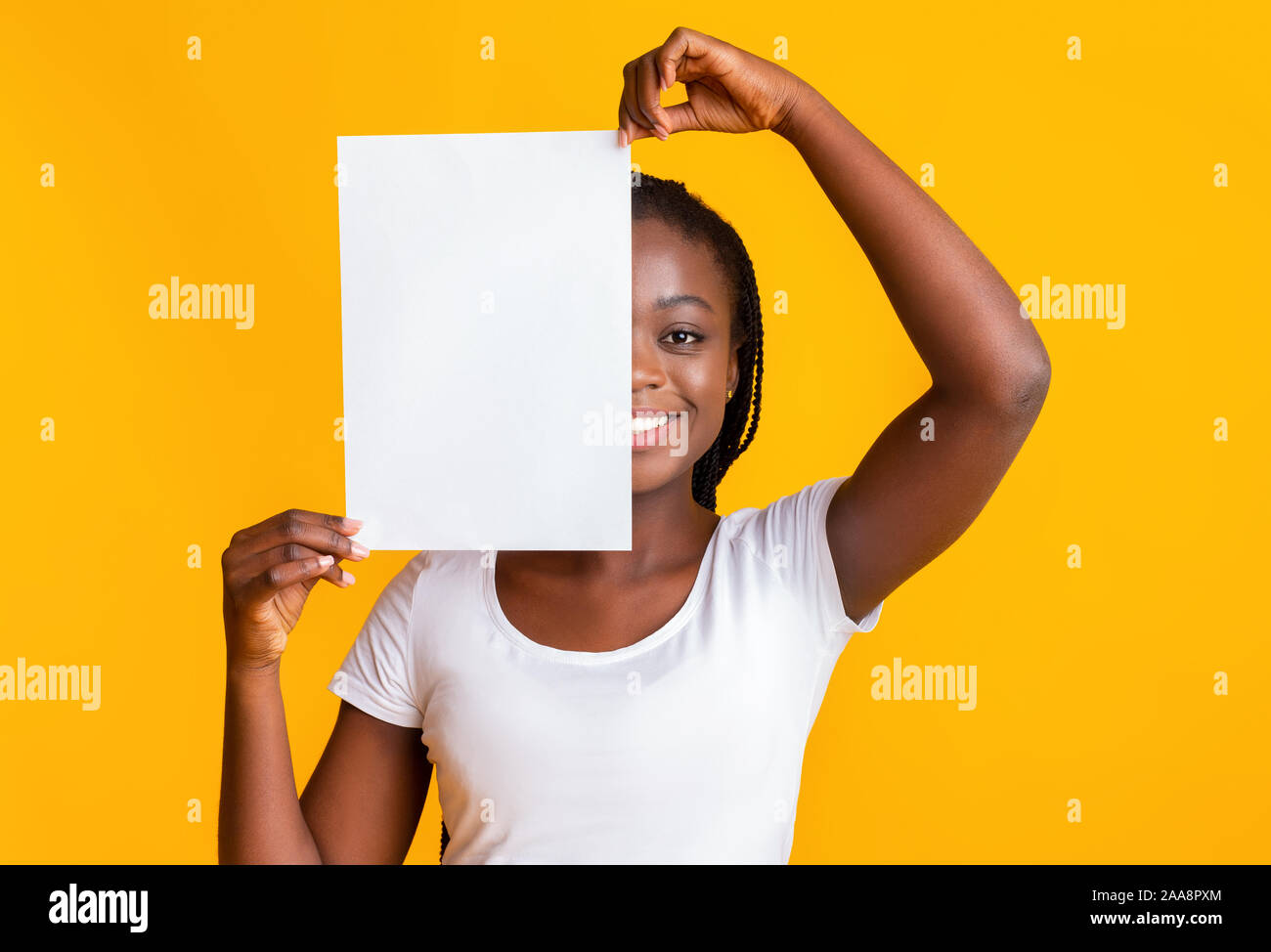 Woman covering half face hand hi-res stock photography and images - Alamy