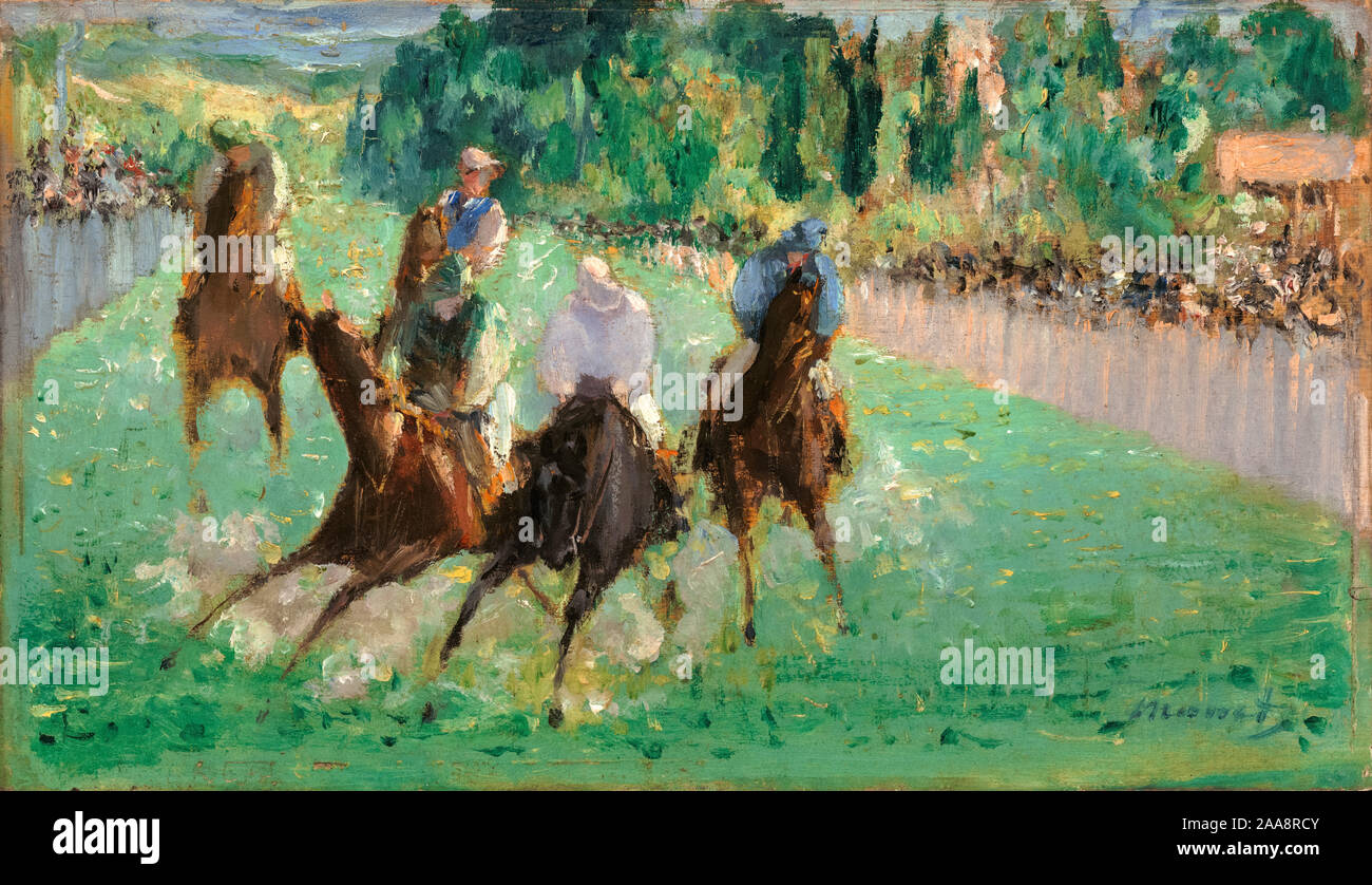 Edouard Manet, At the Races, Impressionist painting, circa 1875 Stock ...