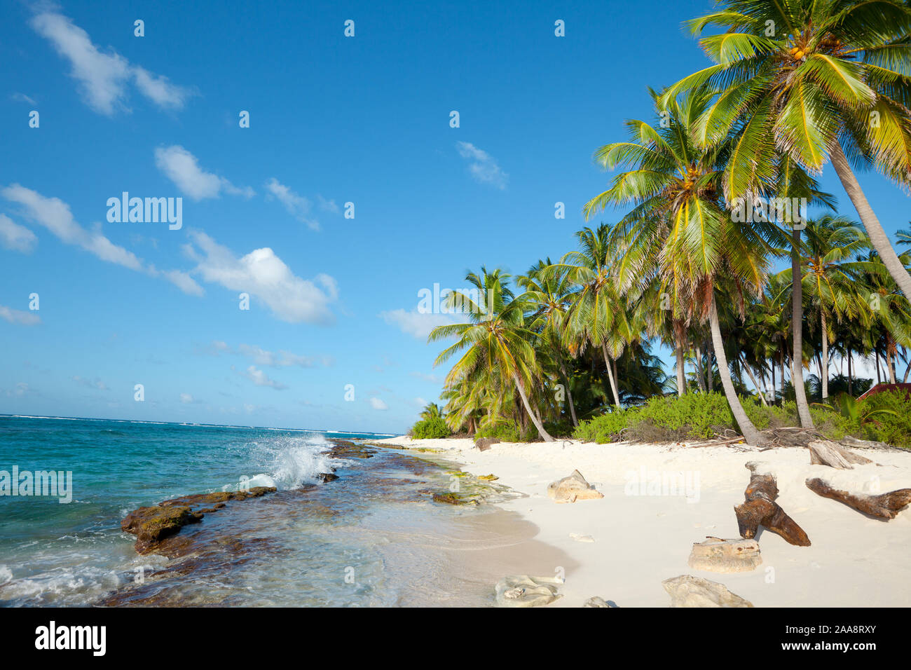 Johnny Cay on the reef of San Andres Island, Colombia, South America ...