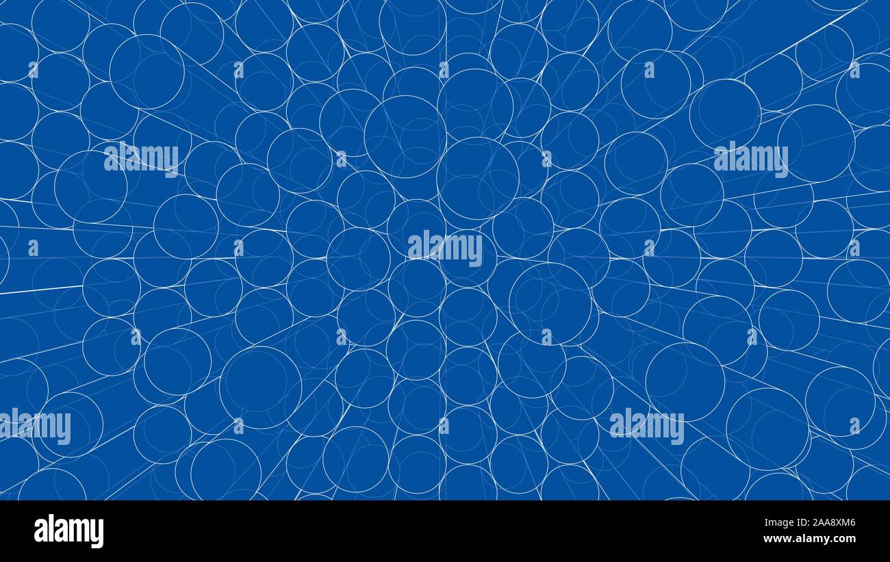 Abstract background of cylinders outline. Vector rendering of 3d. Wire ...