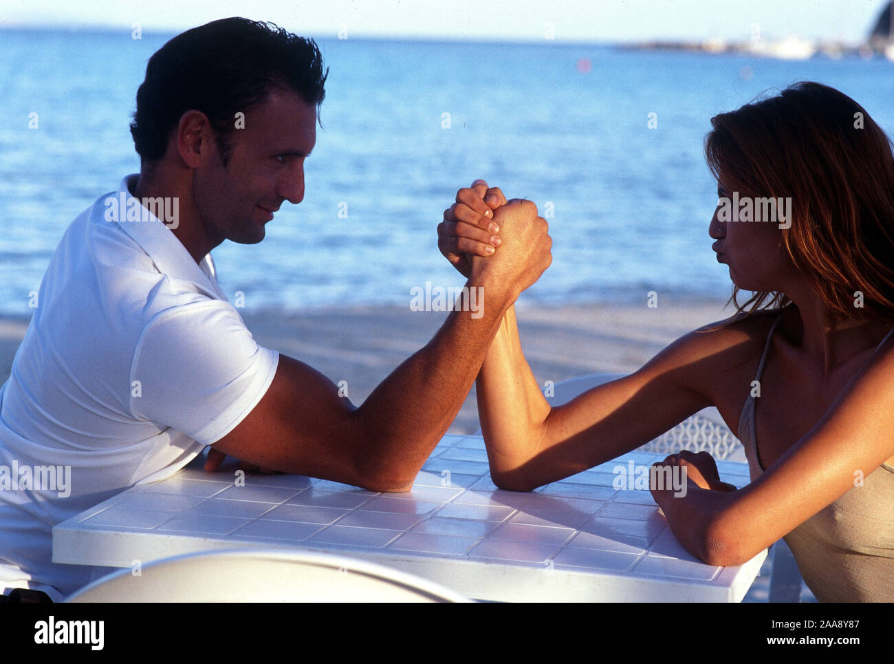 couple, arm wrestling Stock Photo - Alamy
