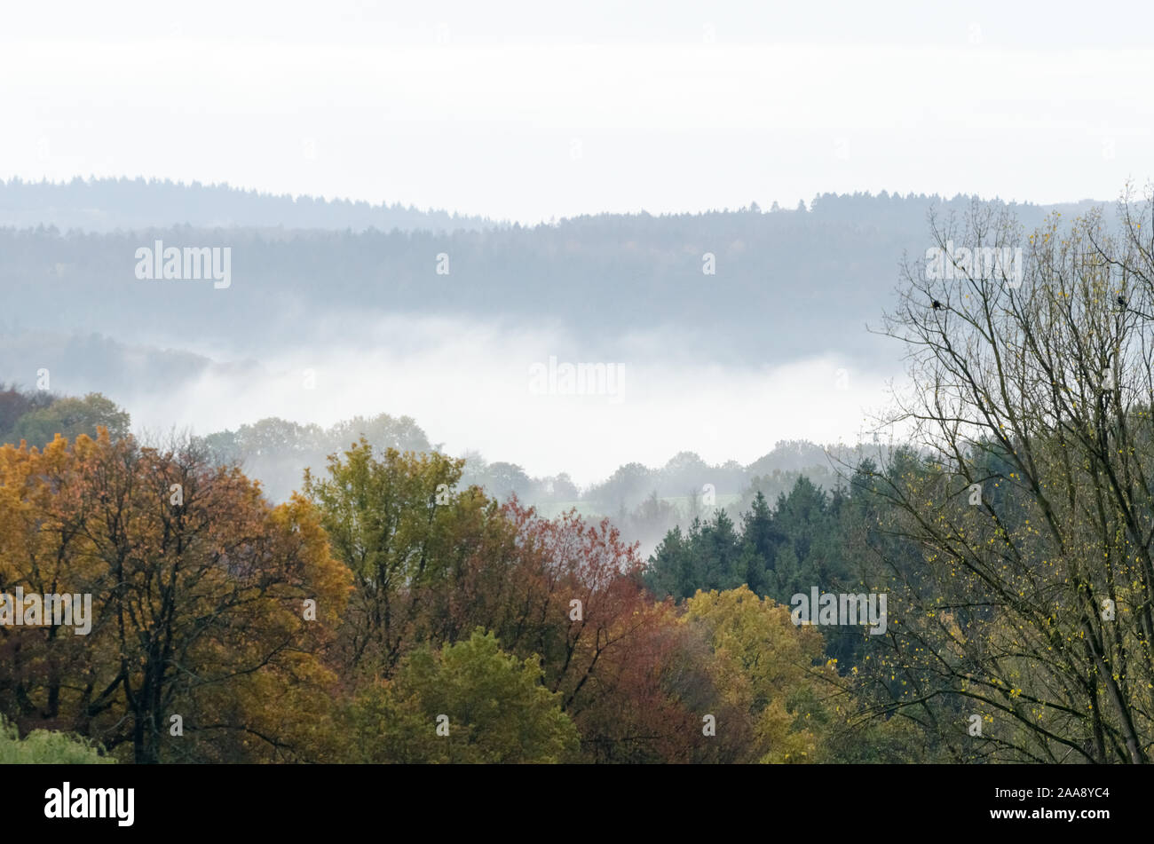 Autumn season colours in the countryside in Germany, Western Europe ...