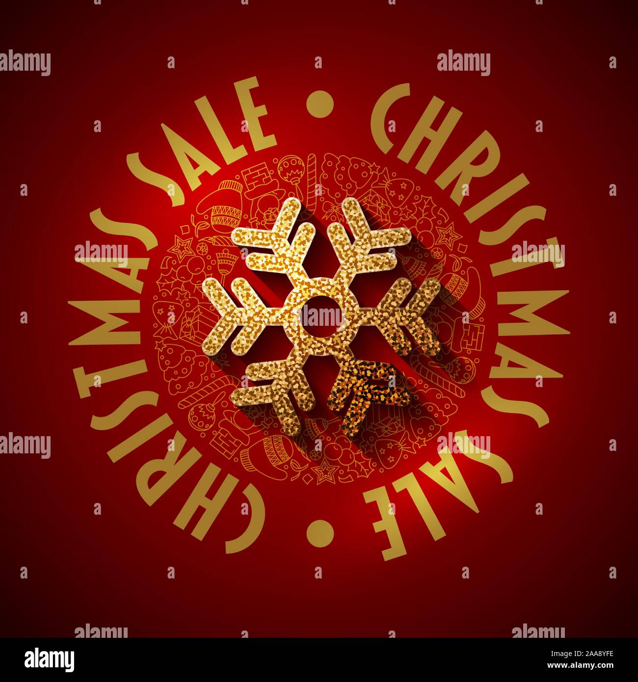 Christmas sale graphic design template. Vector illustration. Elements ...