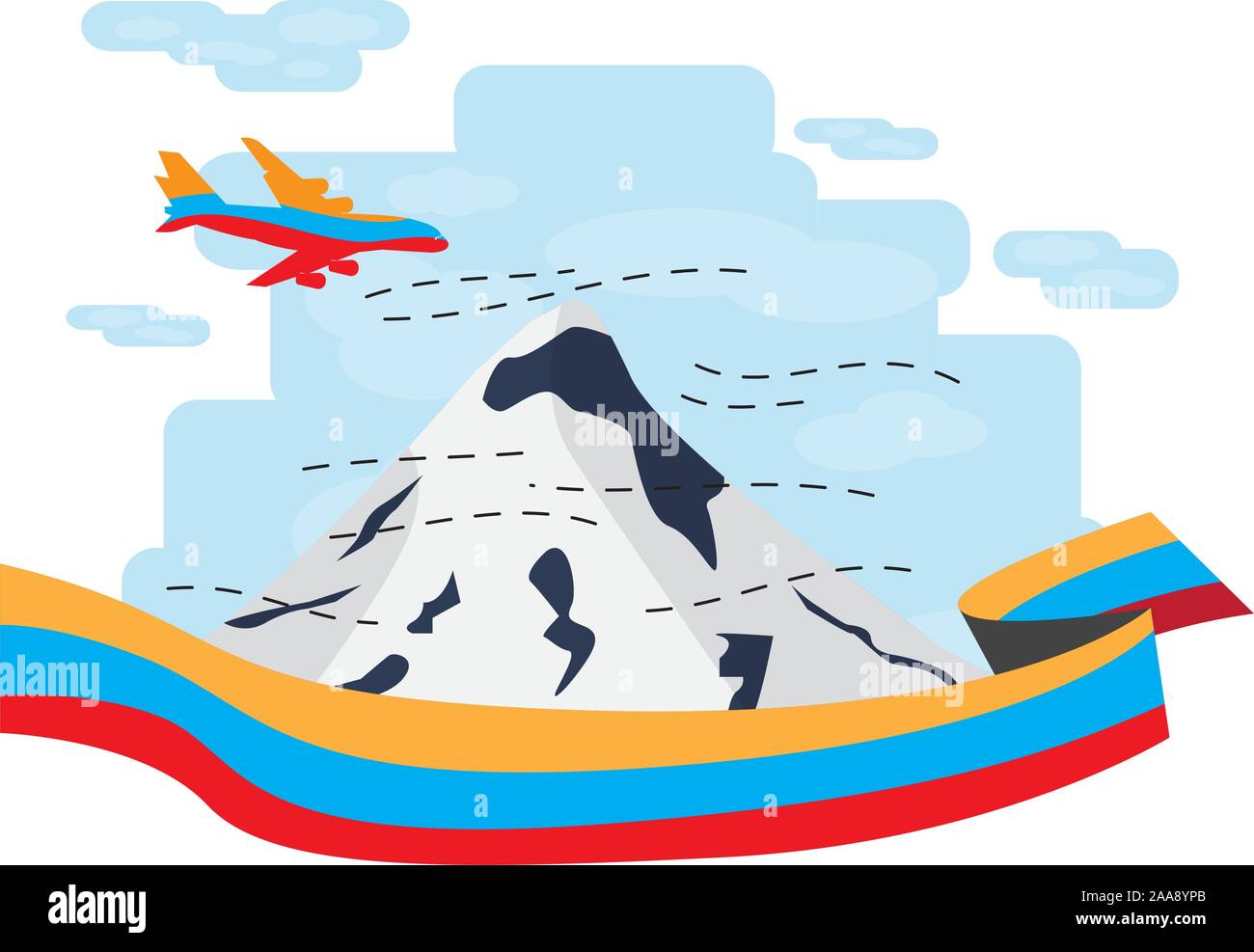 Travel to Colombia. Ruiz peak mountain landscape - Vector illustration ...