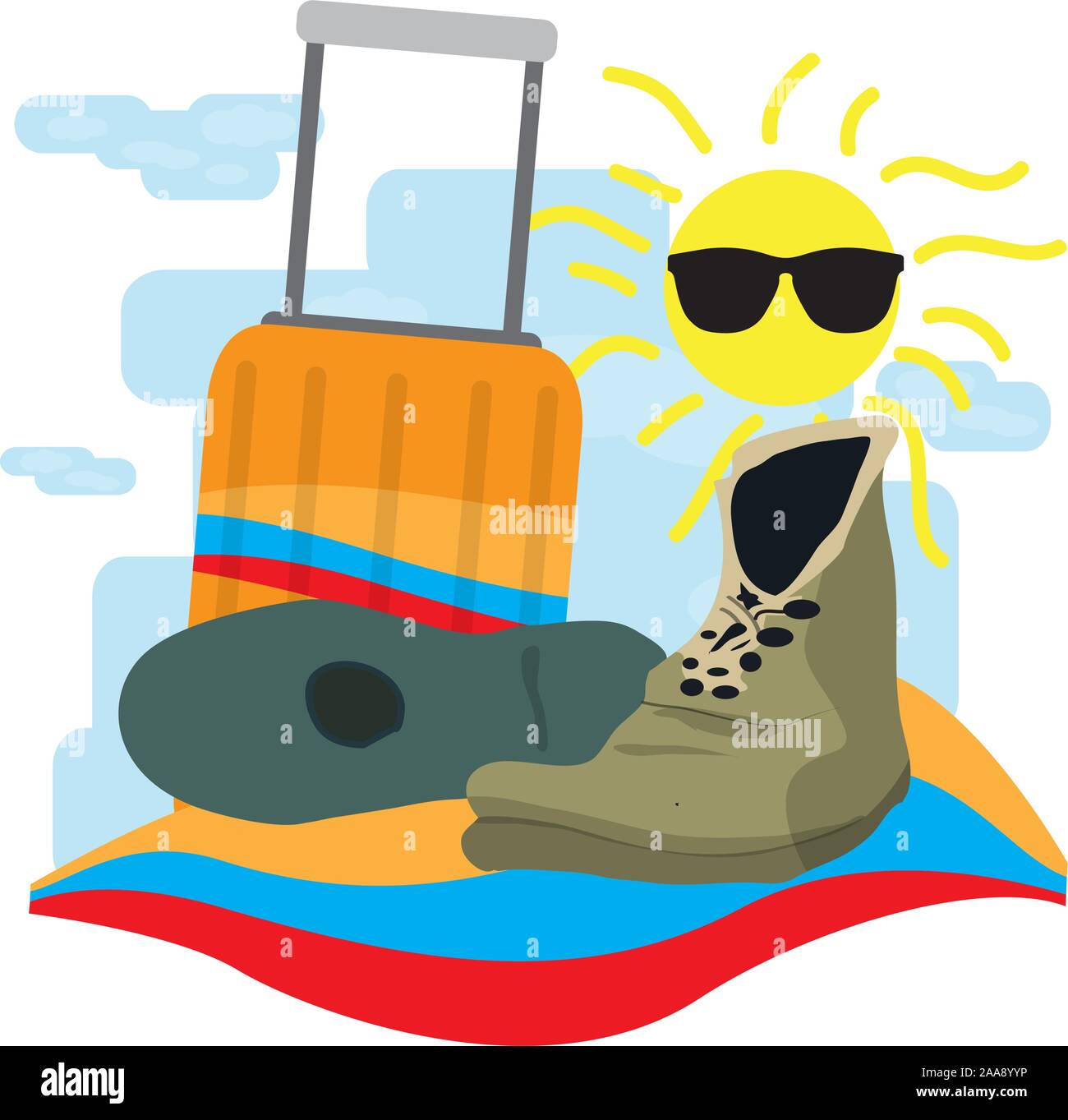 Travel to Colombia. Objects for travel - Vector illustration Stock ...