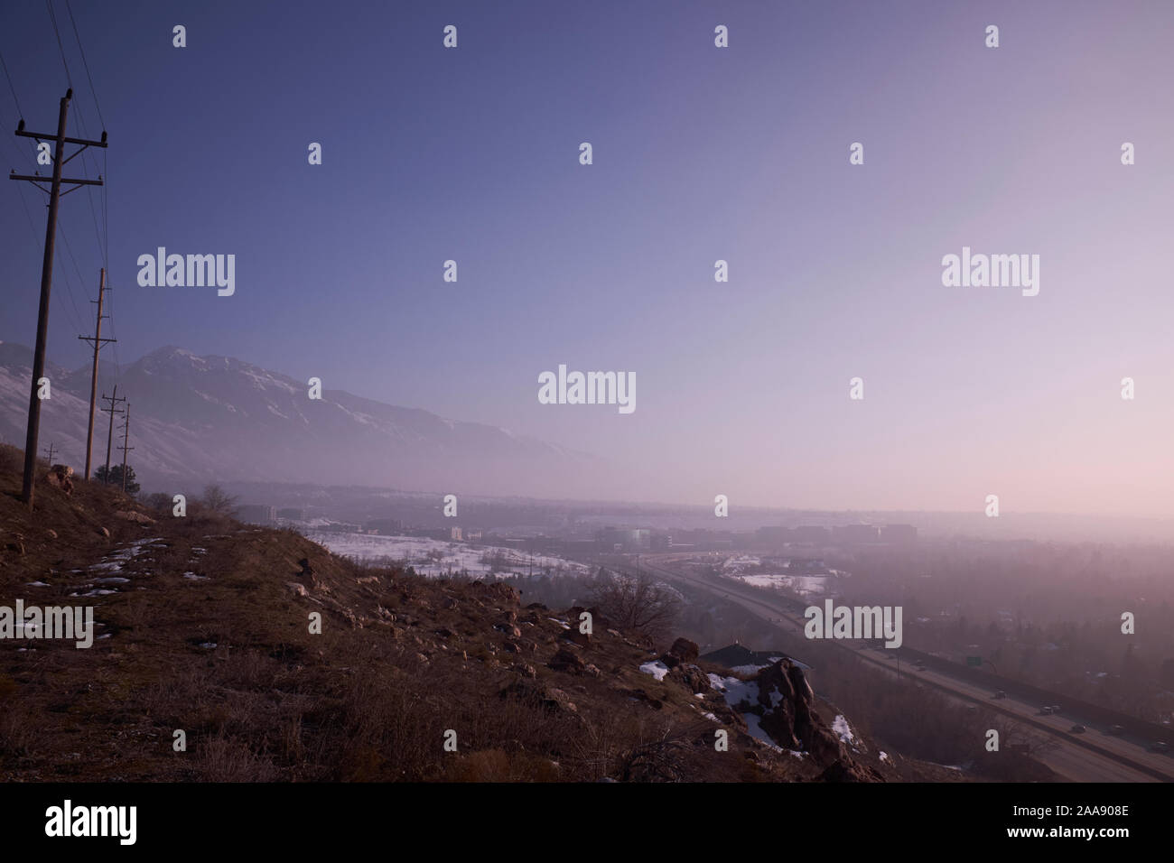 Smog over Salt Lake City, Utah, USA Stock Photo - Alamy