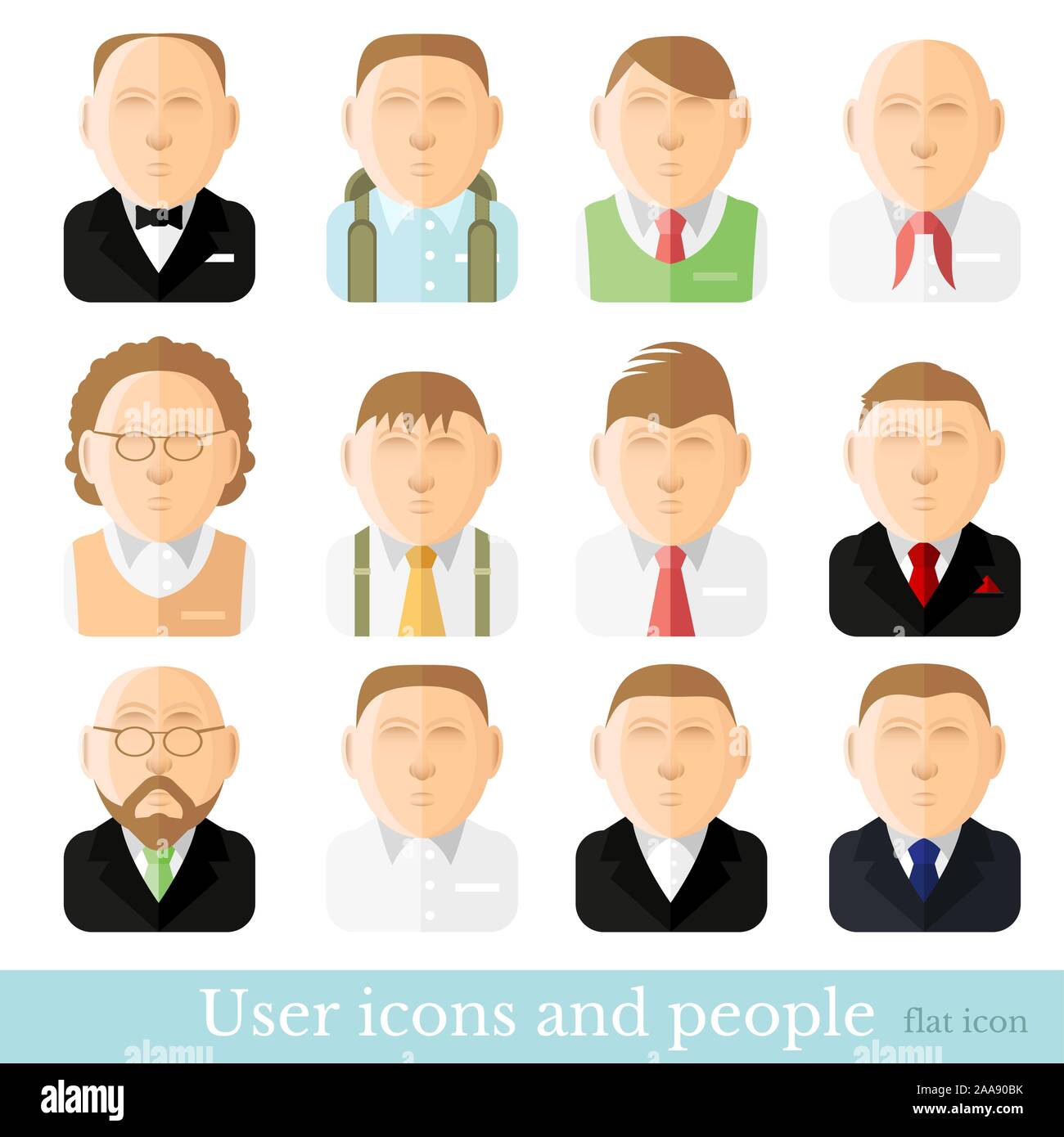 avatar people icons set people flat icons Stock Vector Image & Art - Alamy