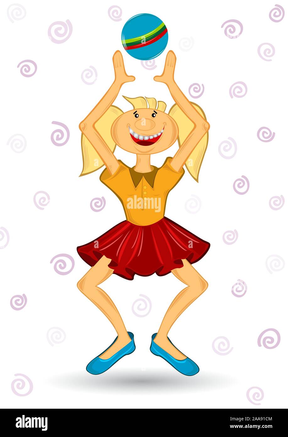 Child girl play ball Stock Vector Images - Alamy