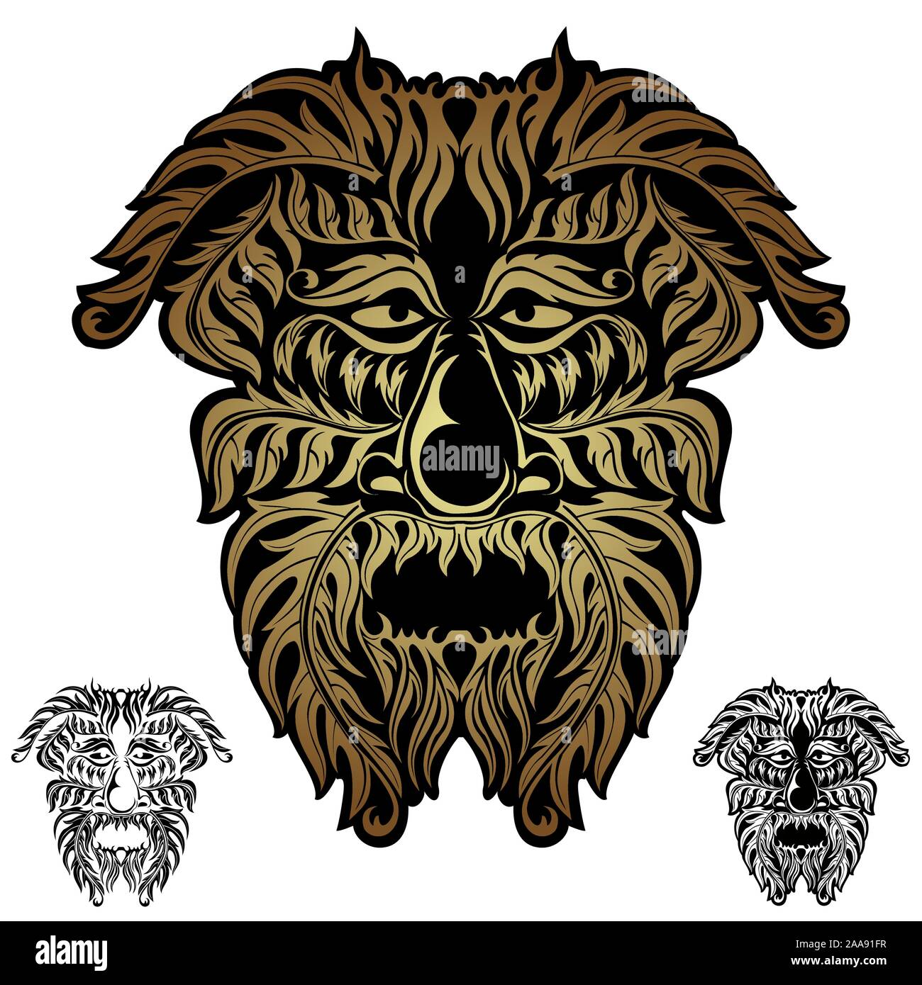 forest spirit demon face tribal Stock Vector Image & Art - Alamy