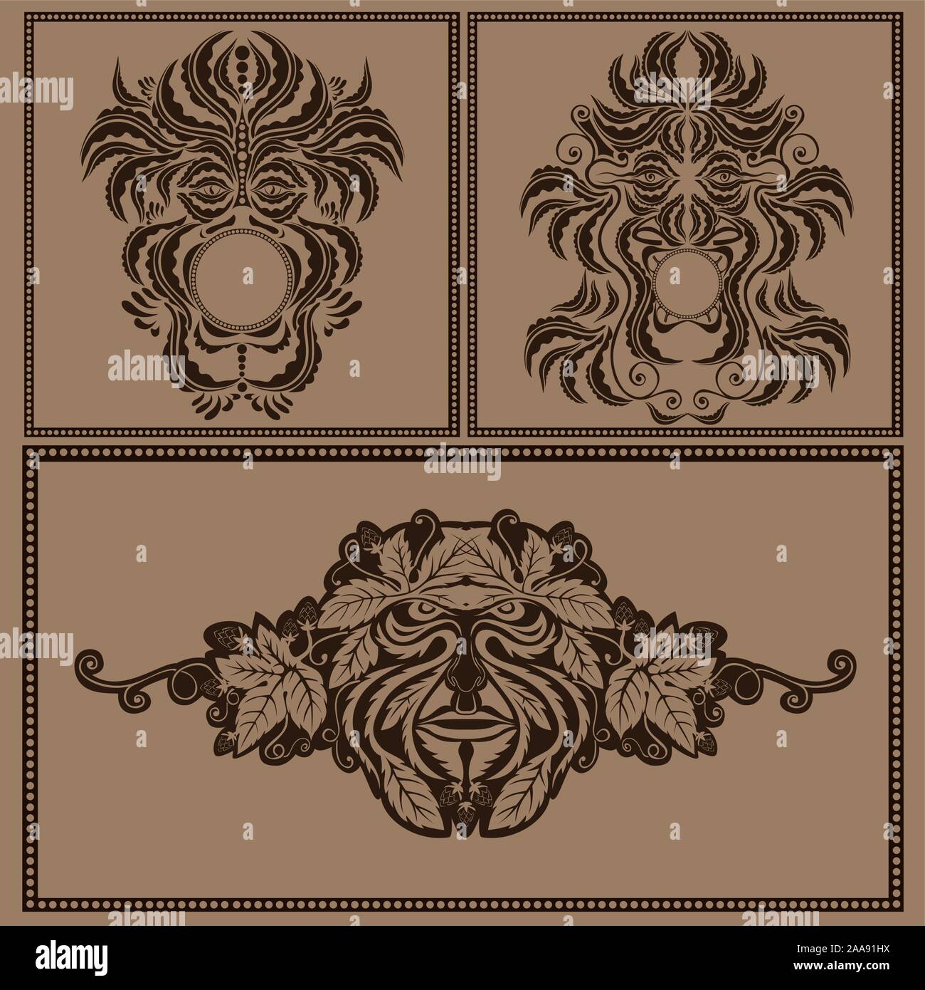 mask face forest spirit god devil Stock Vector Image & Art - Alamy