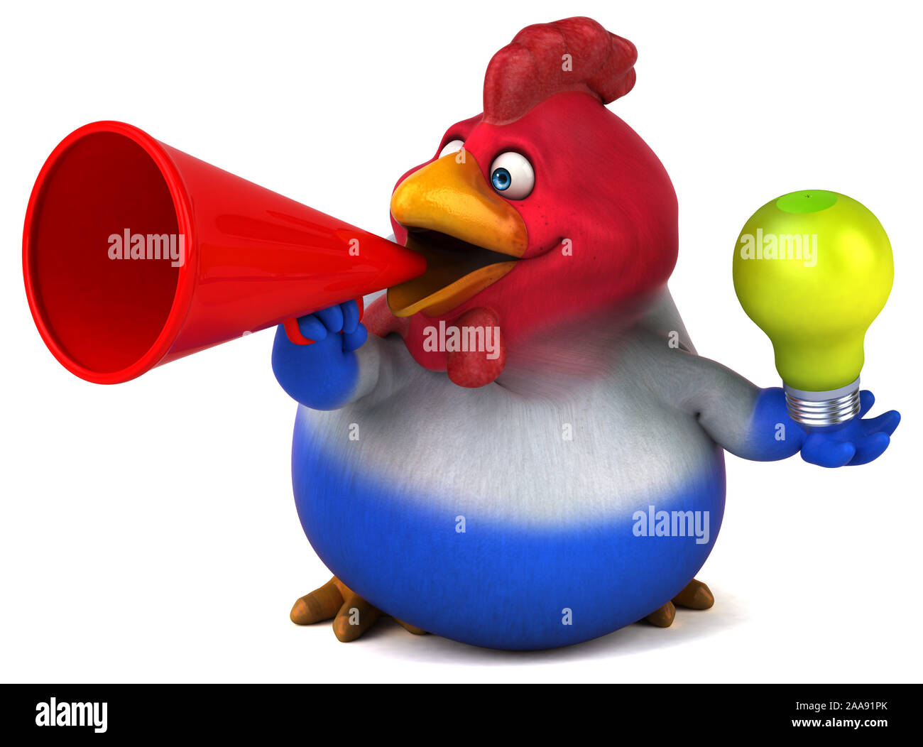 Fun chicken - 3D Illustration Stock Photo - Alamy