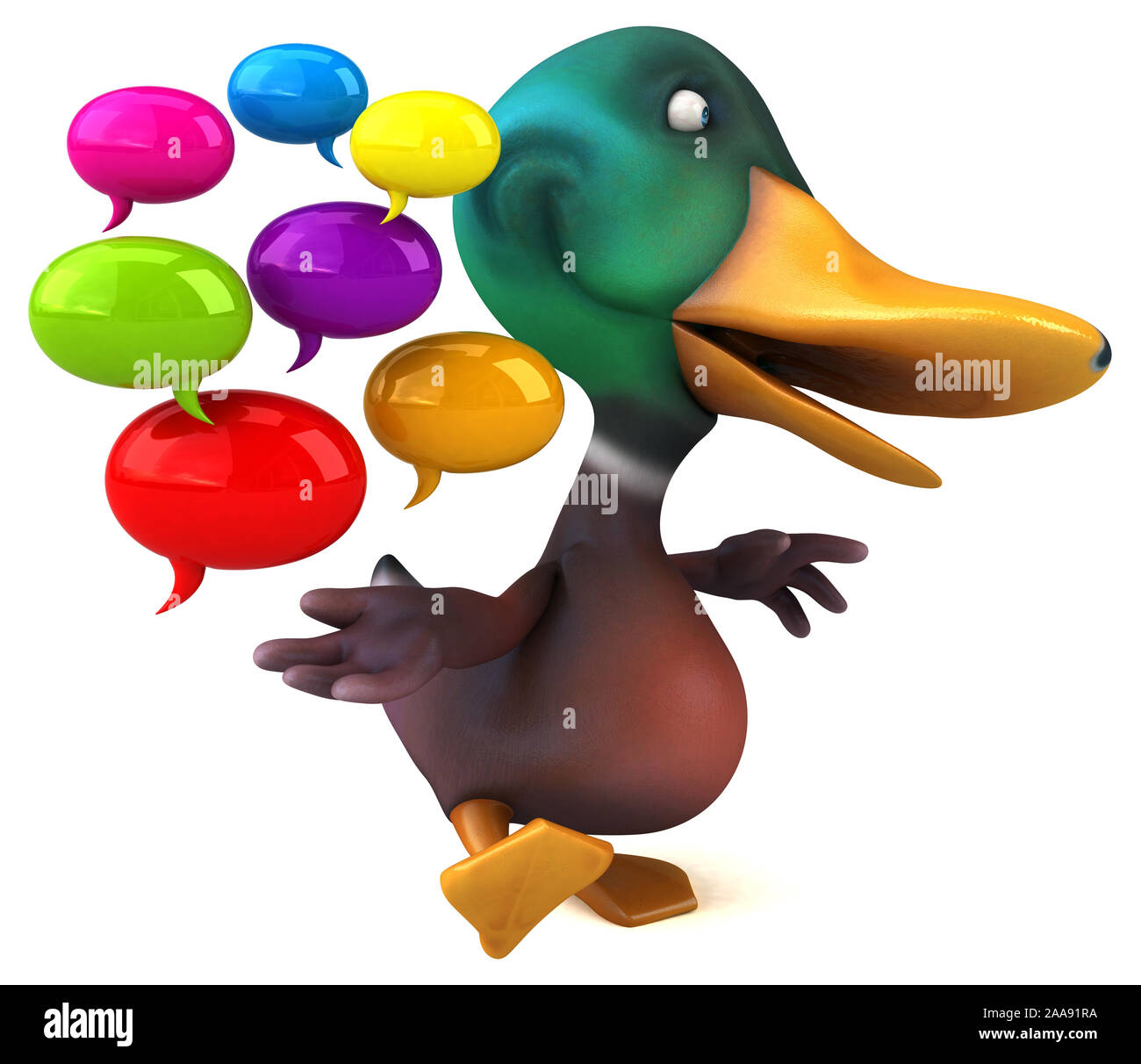 Fun duck - 3D Illustration Stock Photo - Alamy