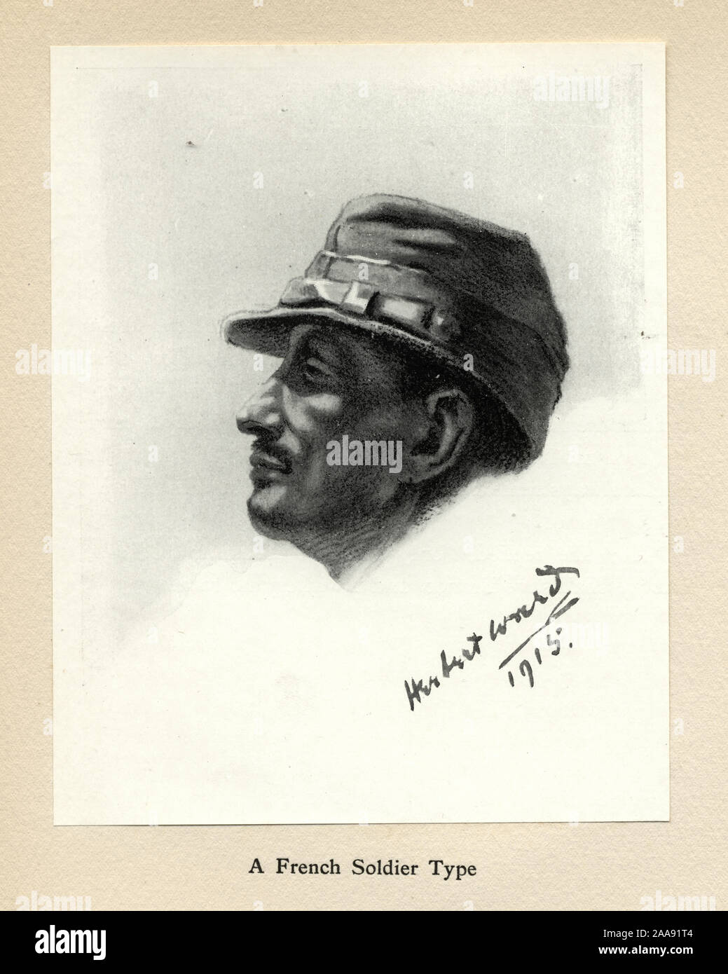 World Ward One, Sketch of a French soldier, 1915. Mr Poilu, by Herbert ...