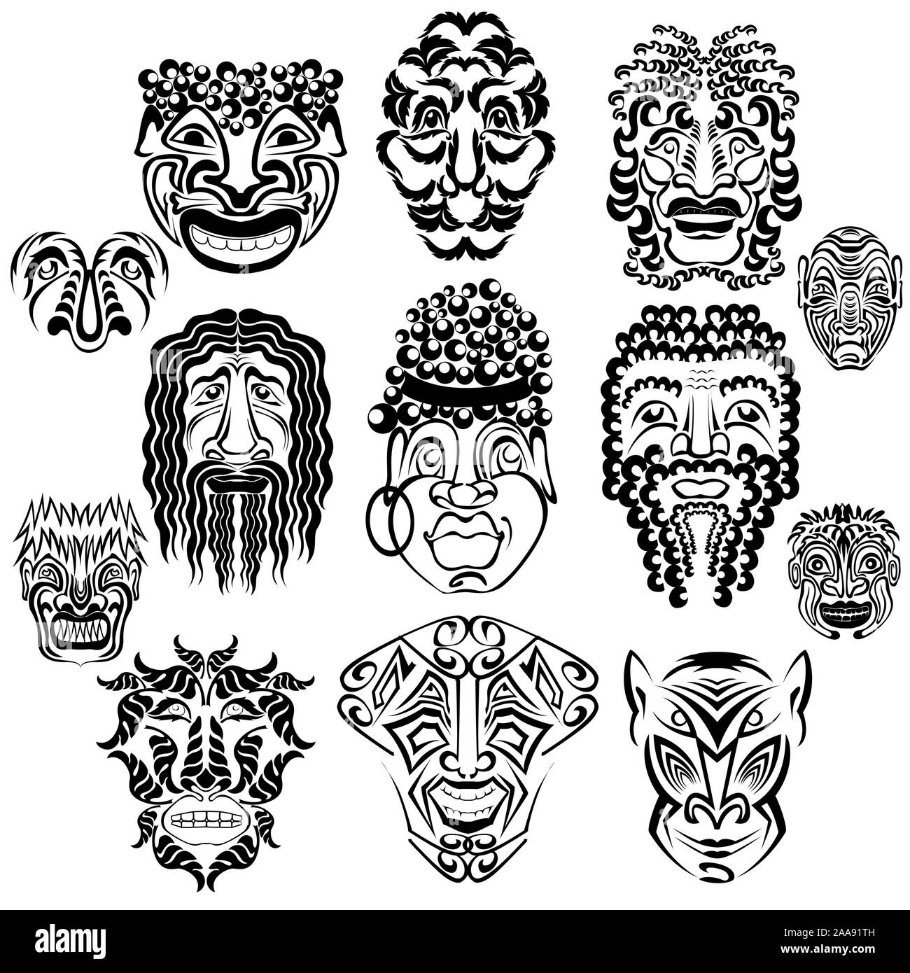 Prehistoric face Stock Vector Images - Alamy