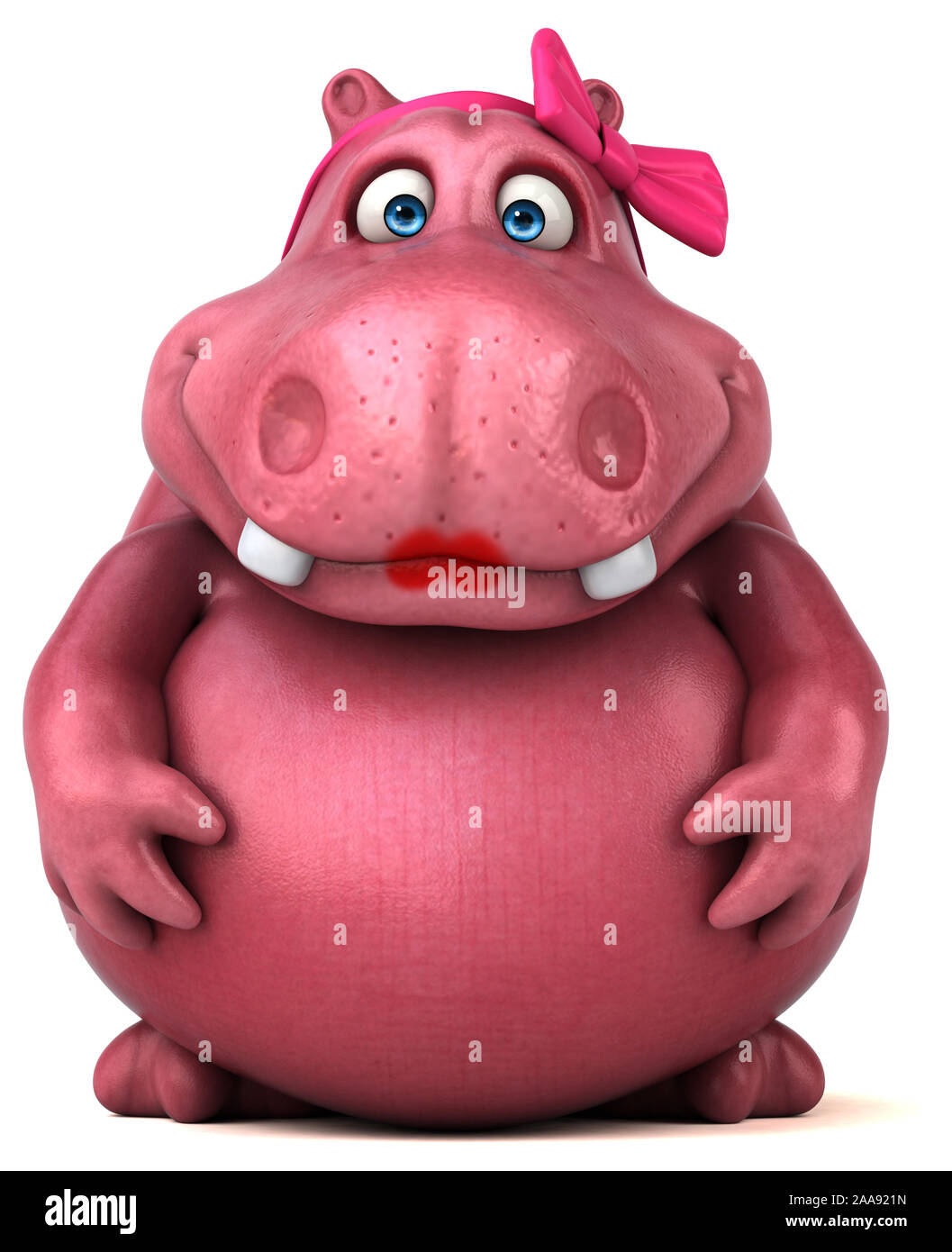 Pink Hippo - 3D Illustration Stock Photo - Alamy