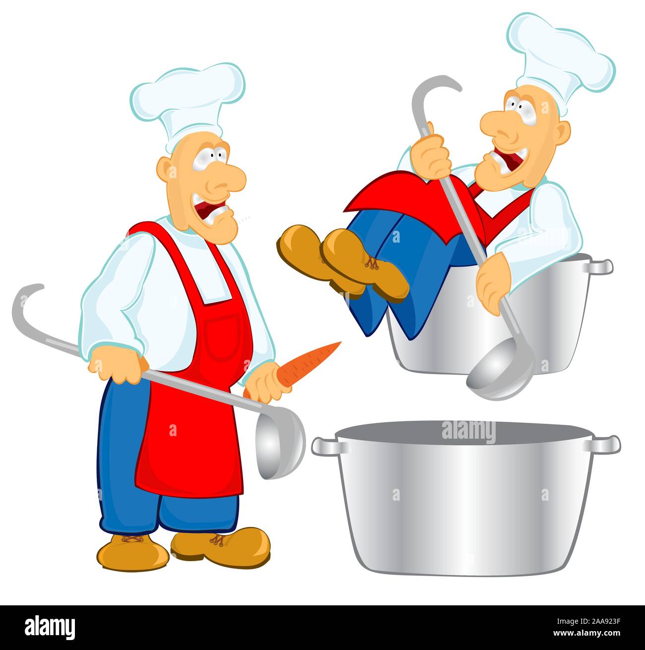 Two cooks characters isolated on white Stock Vector Image & Art - Alamy