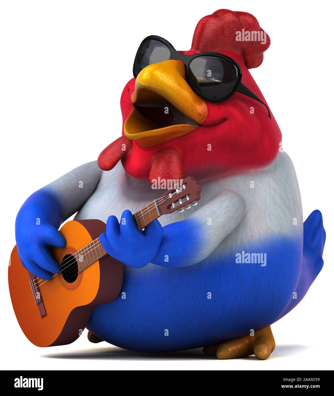 Fun chicken - 3D Illustration Stock Photo - Alamy