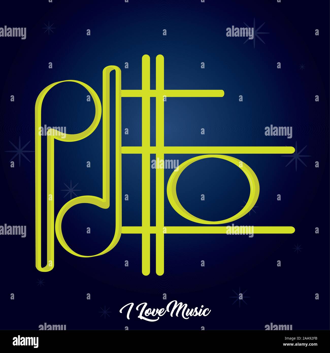 Set of musical notes over a colored background - Vector Stock Vector ...