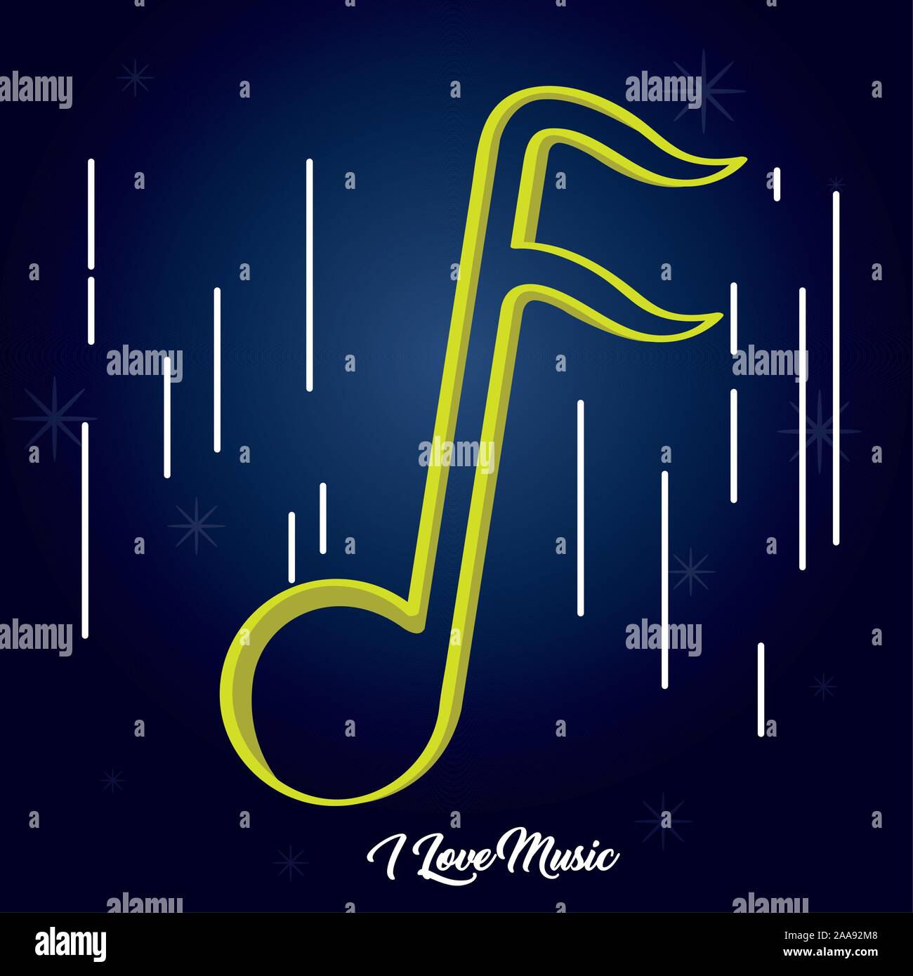 Sixteenth musical note over a colored background - Vector Stock Vector ...