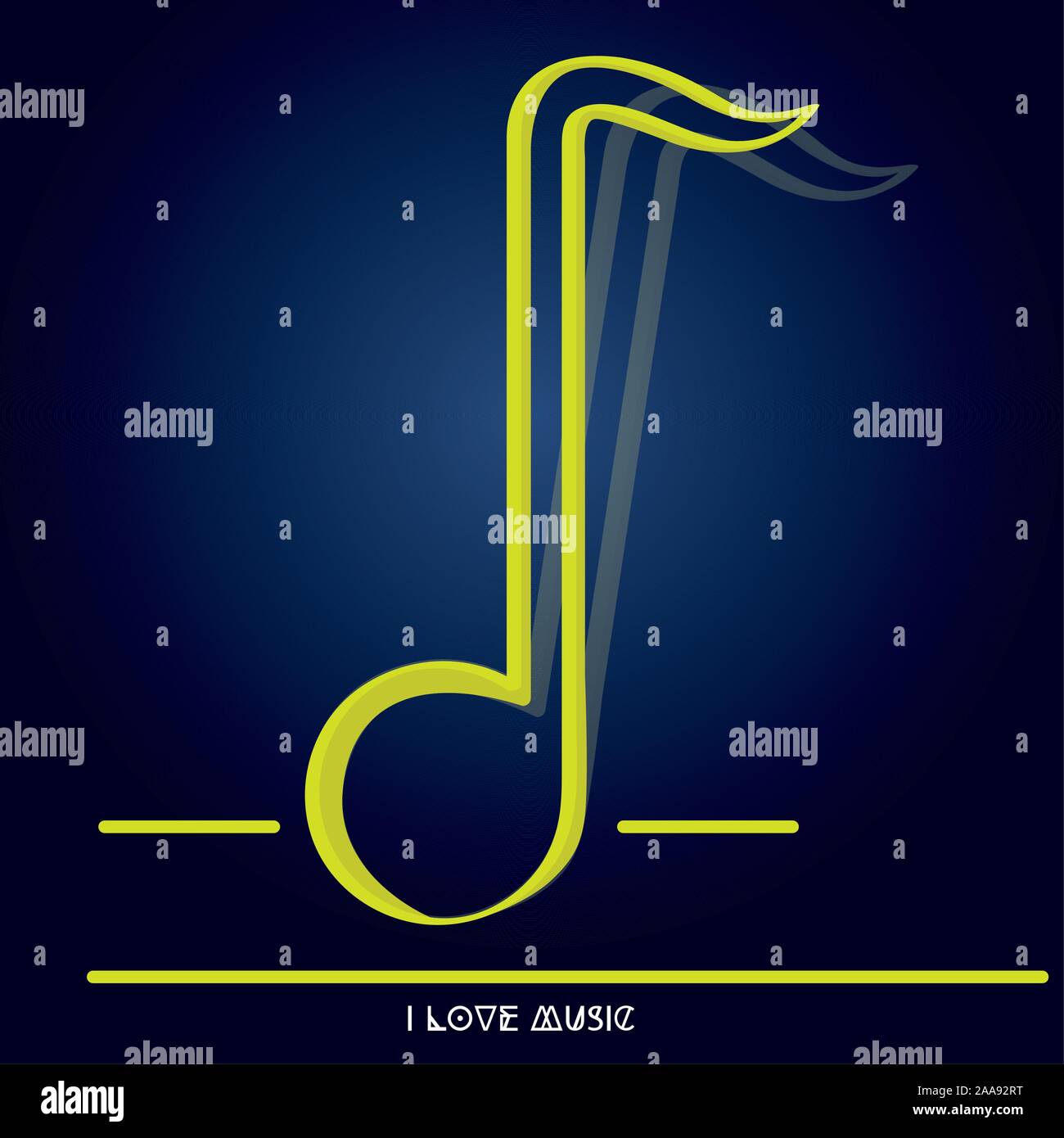 Quarter musical note over a colored background - Vector Stock Vector ...