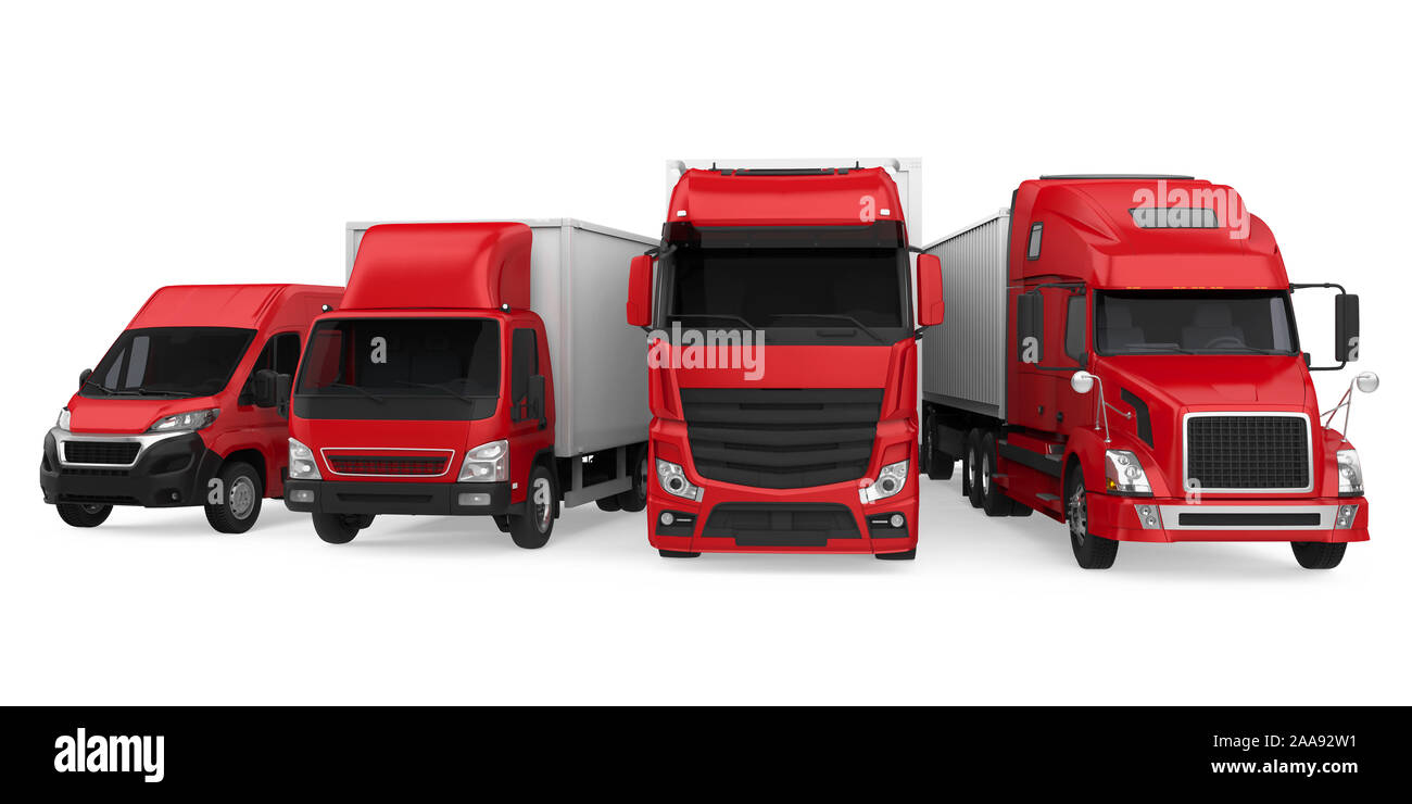 Fleet of Freight Transportation Isolated Stock Photo - Alamy