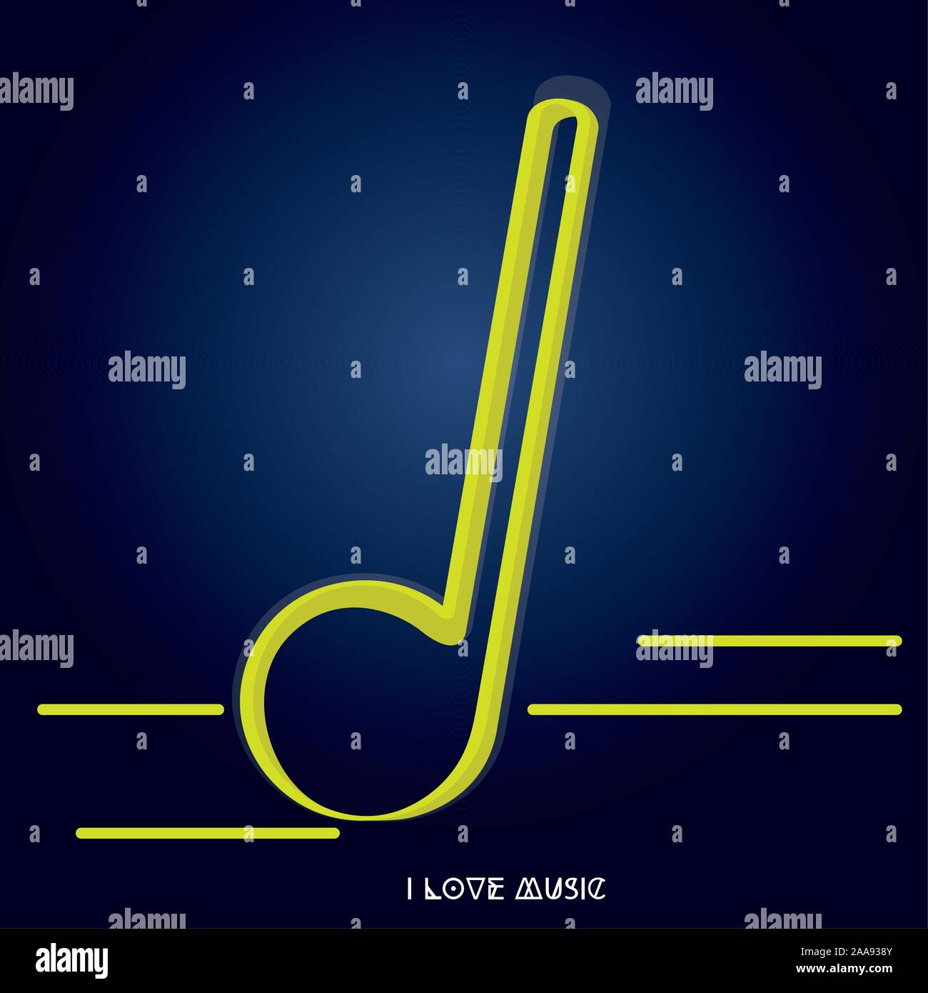 Isoalted half note image. Musical note - Vector illustration Stock ...