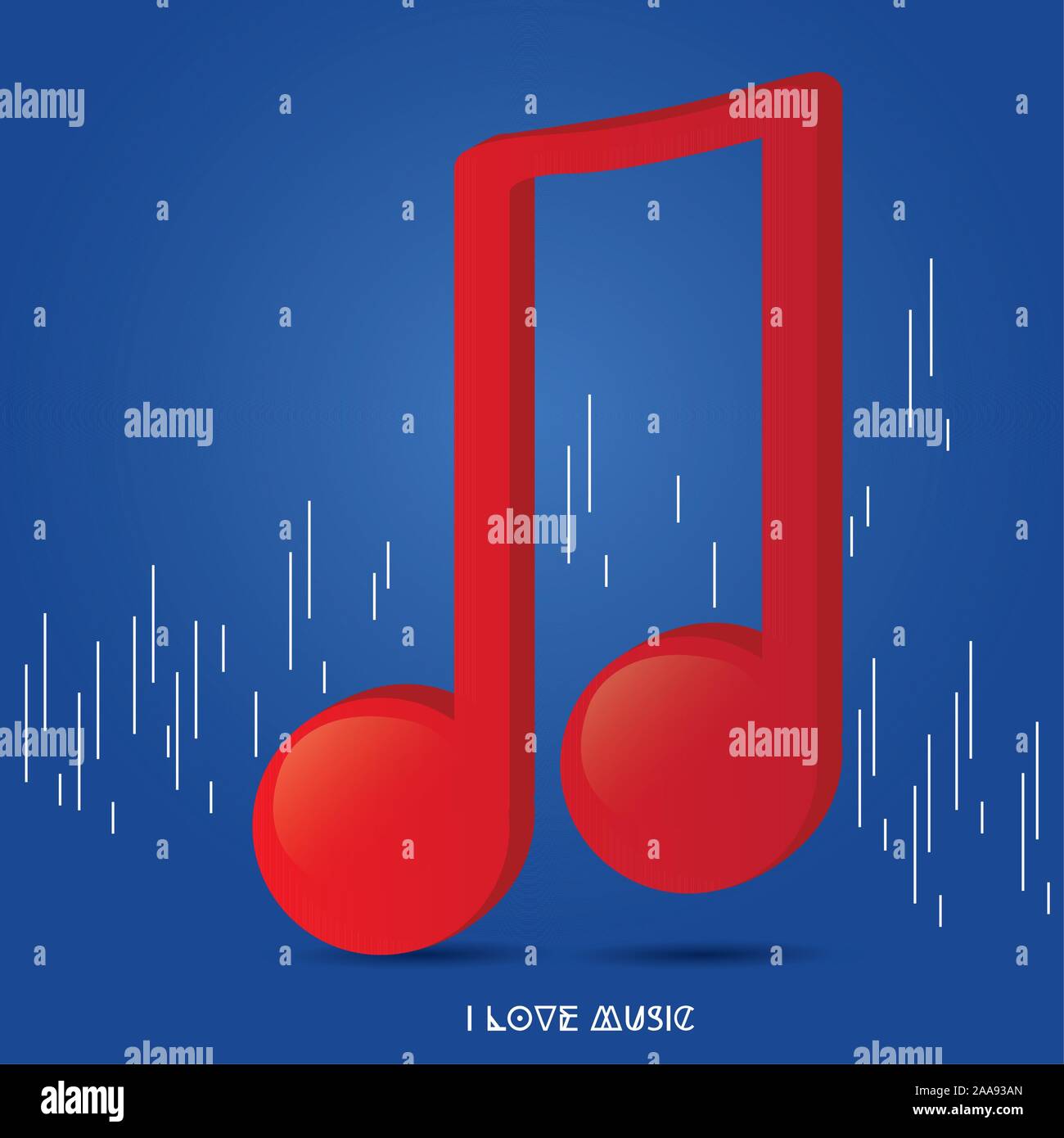 Isolated eighth musical note over a colored background - Vector Stock ...