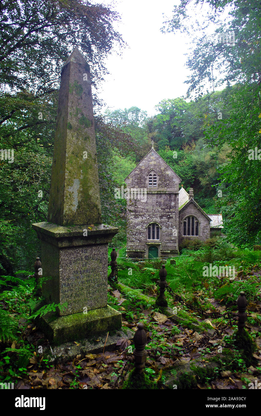 Looking down the valley to Minster Church, just outside Boscastle in ...