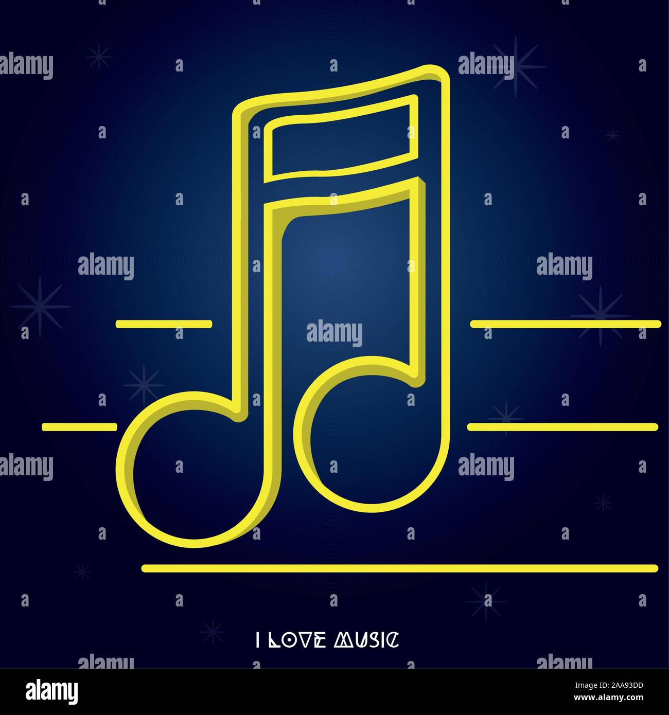 Isolated sixteenth musical note on a colored background - Vector Stock ...