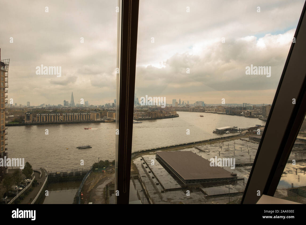 River Thames through office windows Stock Photo - Alamy