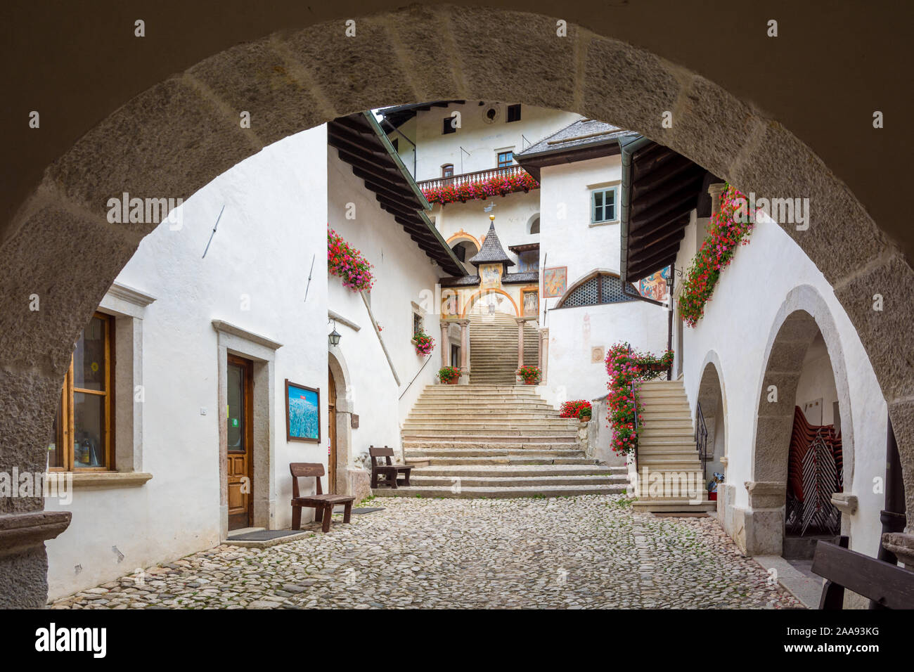 The medieval sanctuary of San Romedio. Non Valley, Trento province ...
