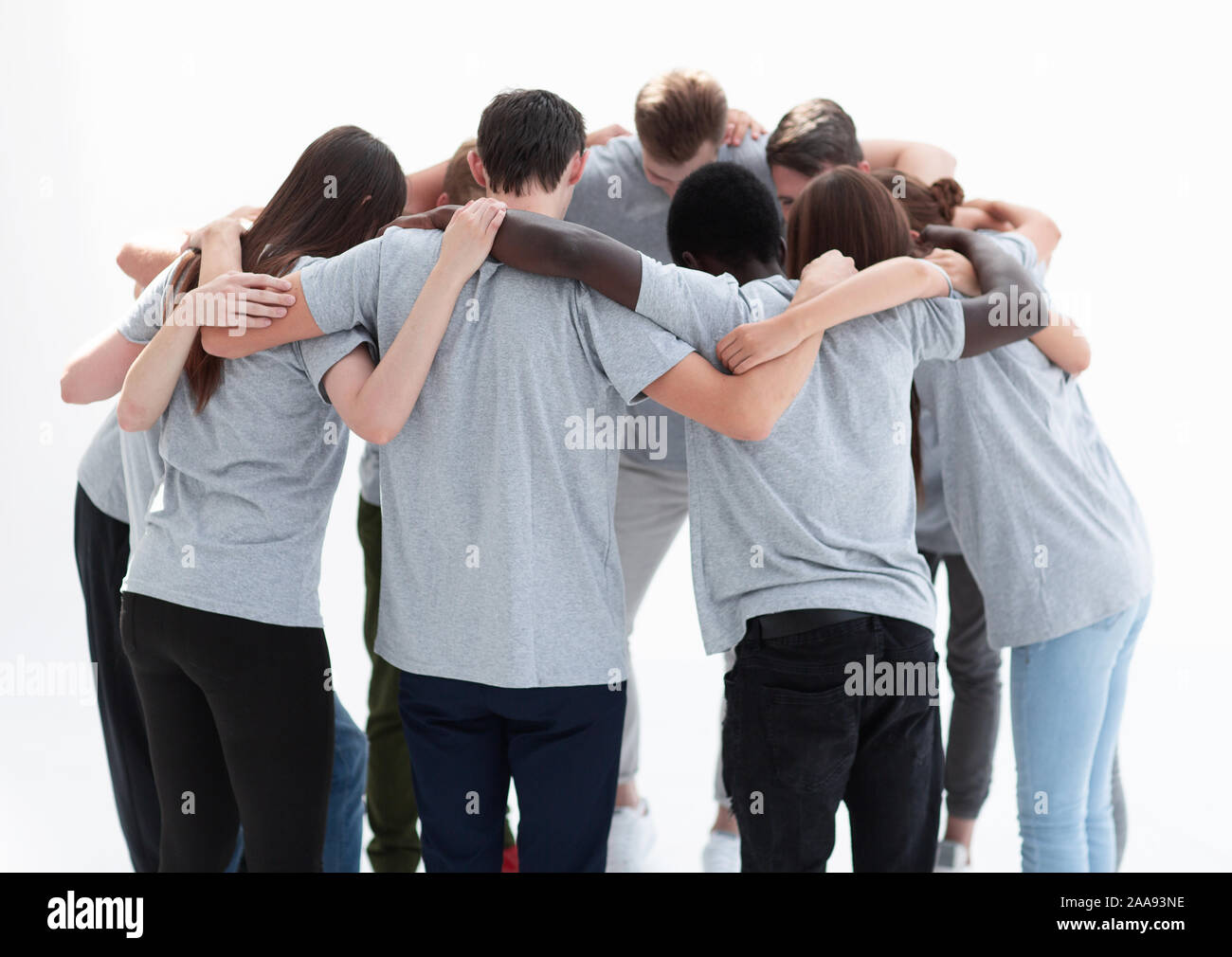 Business people hugging in circle hi-res stock photography and images ...
