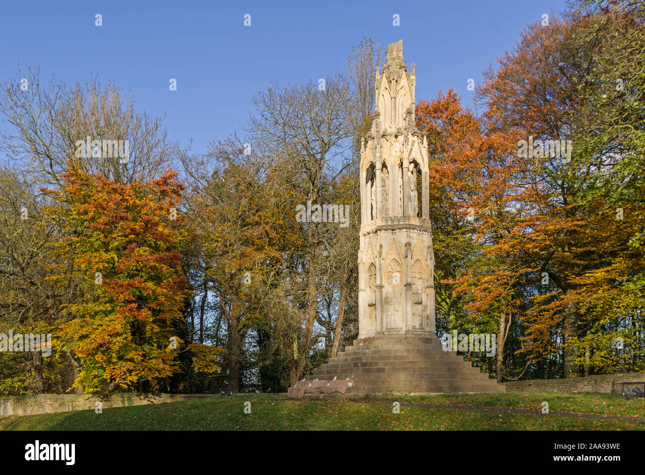 Eleanor Cross, Hardingstone, Northampton, UK; a 13th century ancient ...