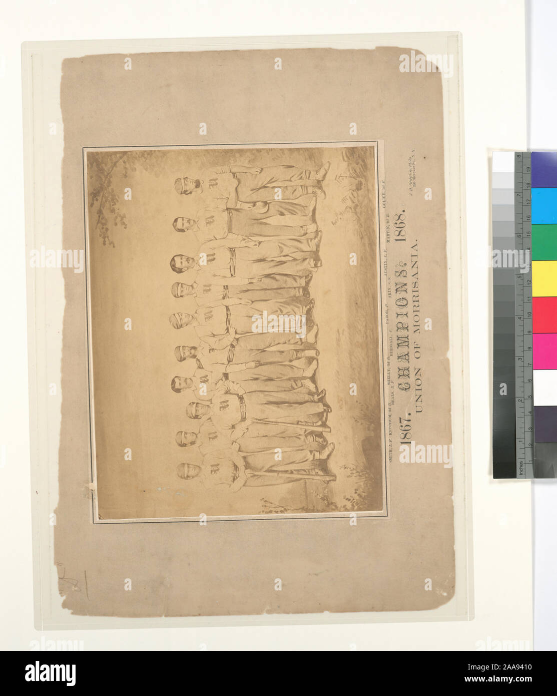 Champions 1867-68, Union of Morrisania : Smith, Ketchum, Shelly, Pabor ...
