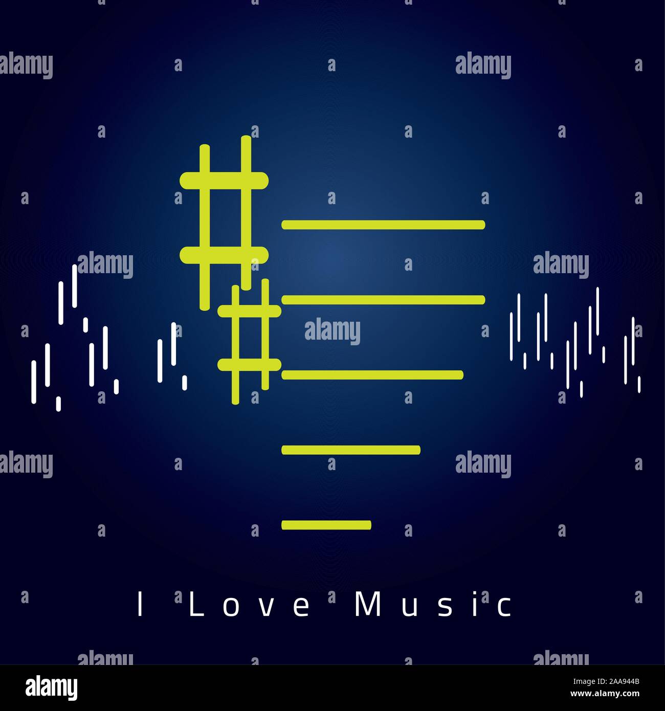 Isolated sharp icon. Musical note - Vector illustration Stock Vector ...