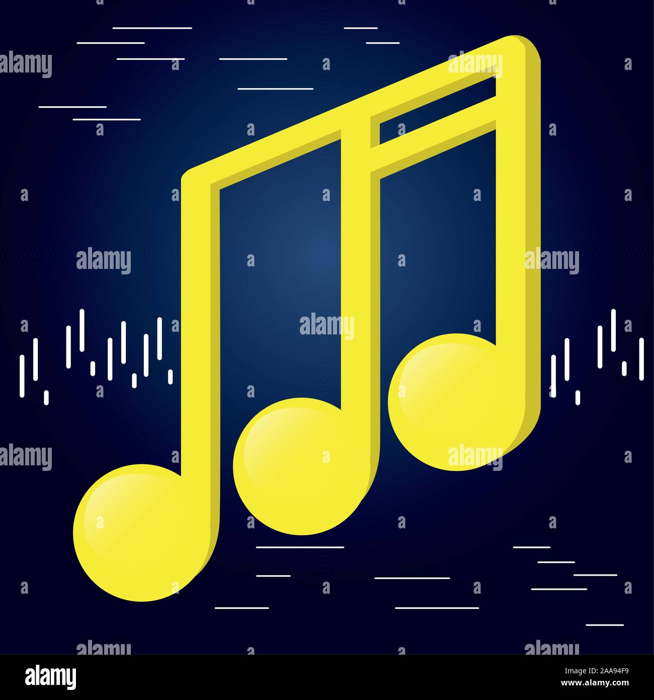 Isolated musical note on a white background - VEctor Stock Vector Image ...