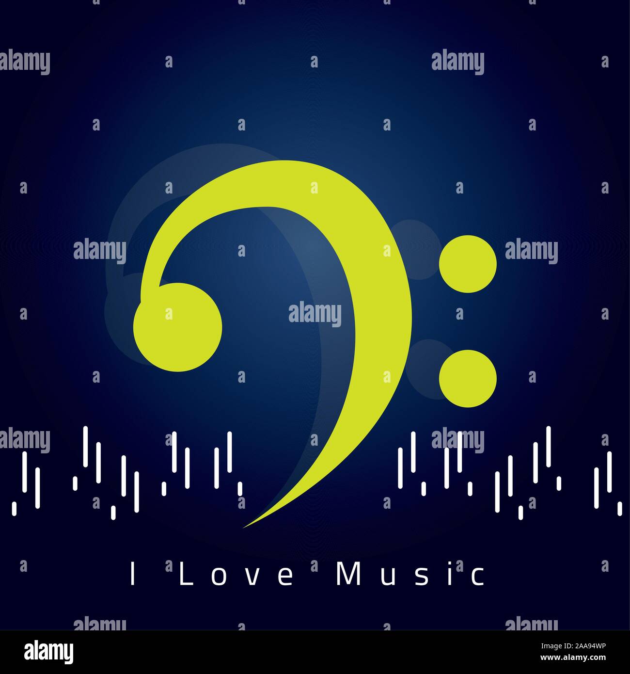 Bass clef icon over a colored background - Vector Stock Vector Image ...