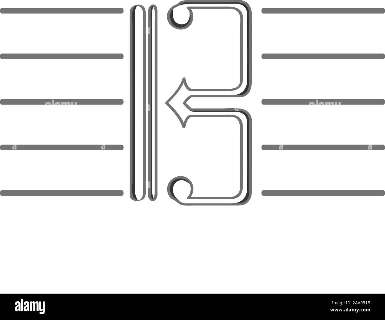 Alto and tenor clef icon in a pentagram - Vector illustration Stock ...