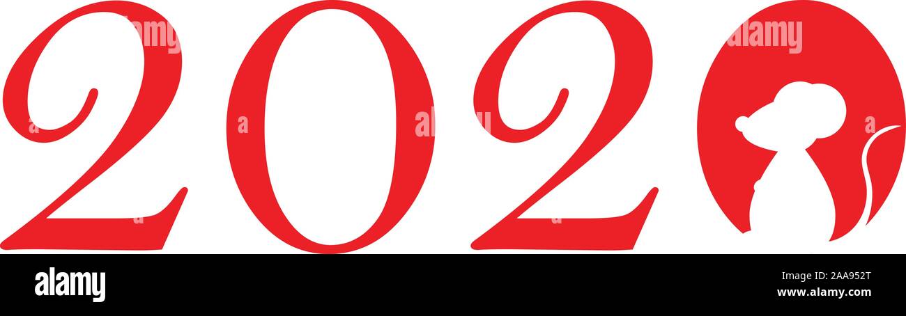 mouse or rat symbol of the new 2020 year. vector. silhouette Stock ...