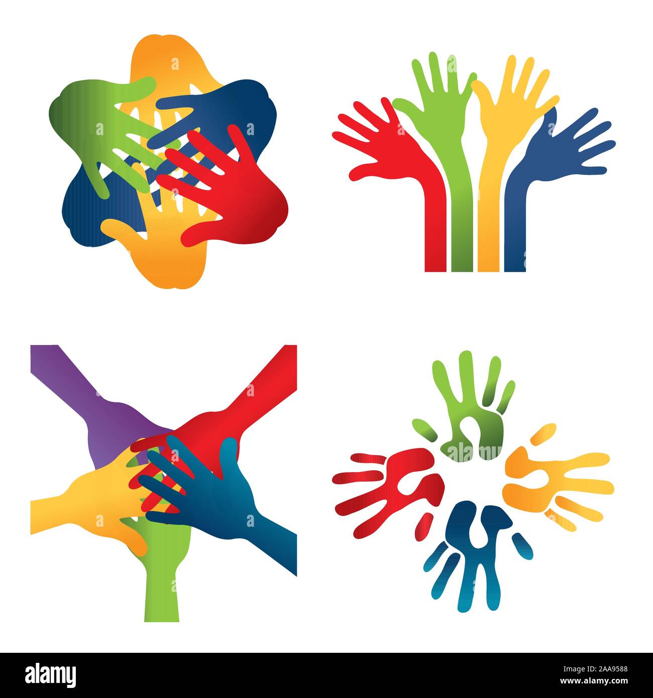 bundle silhouette of hands teamwork Stock Vector Image & Art - Alamy