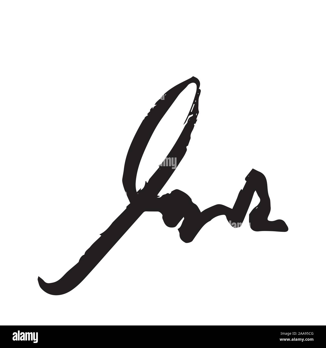 Unreadable handwriting font signature text on white background Stock ...