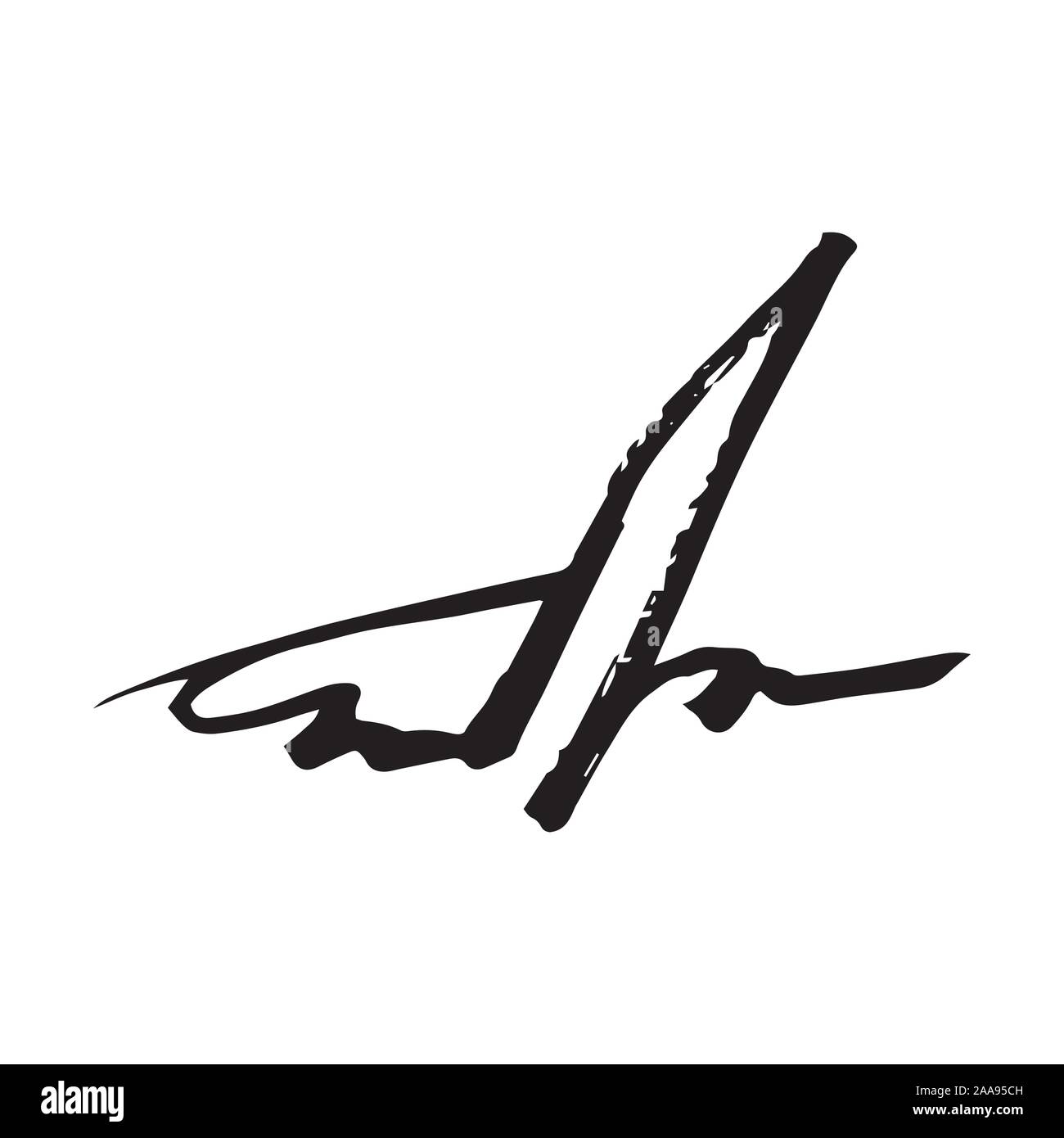 Unreadable handwriting font signature text on white background Stock ...