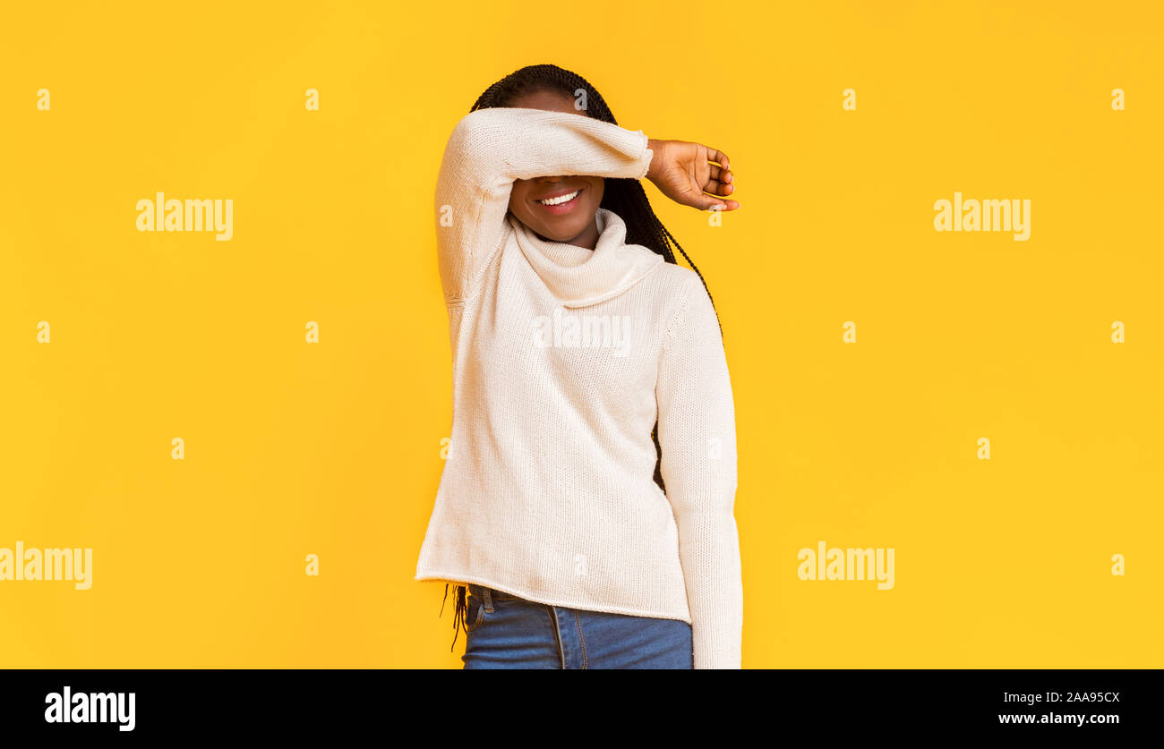 Arm covering eyes hi-res stock photography and images - Alamy
