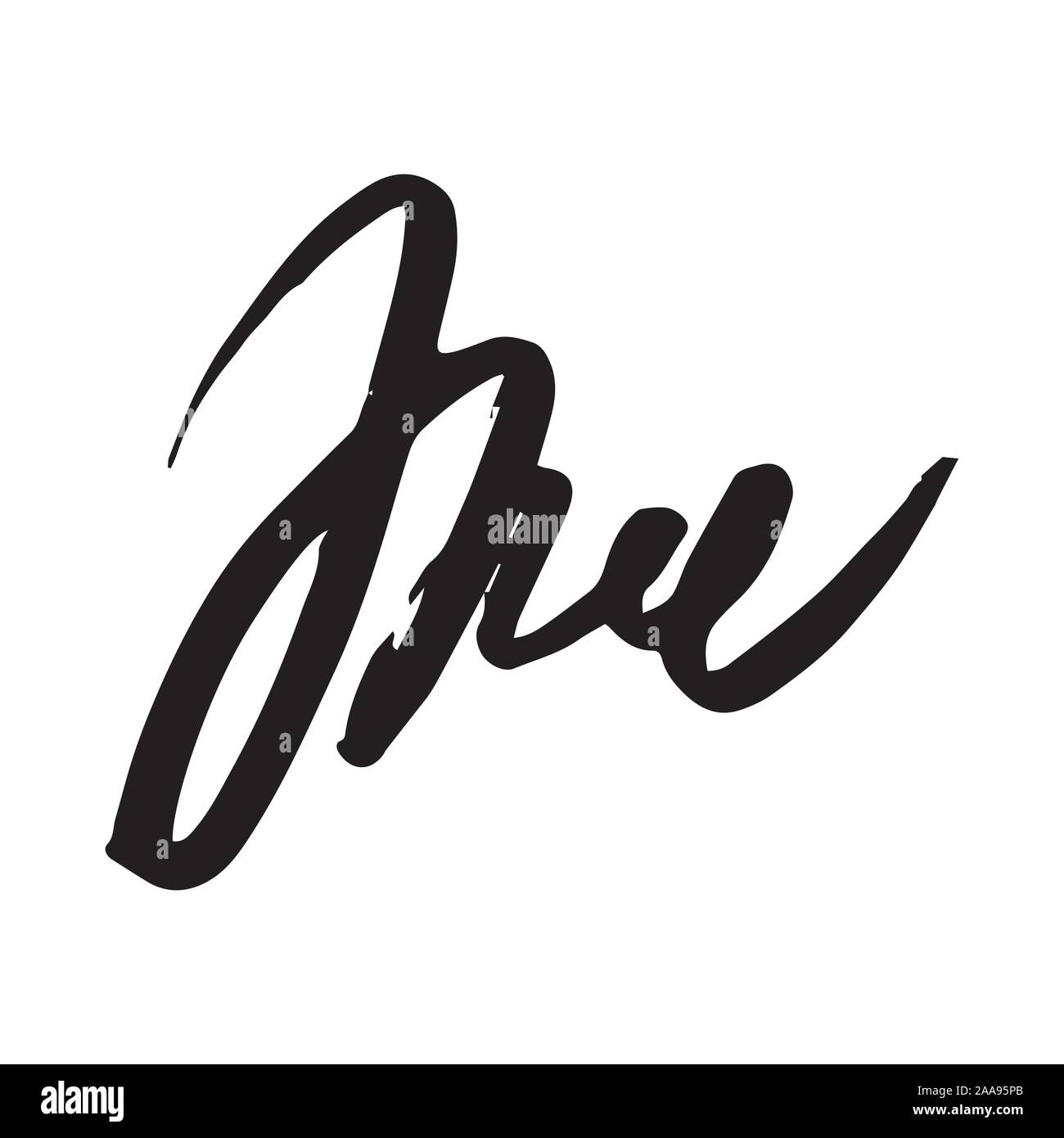 Unreadable handwriting font signature text on white background Stock ...