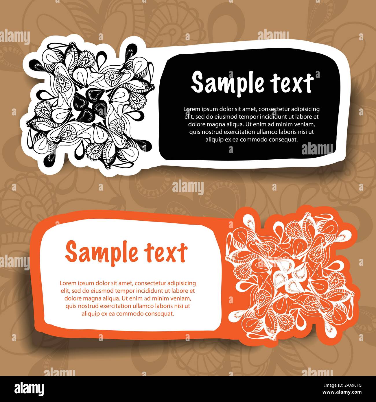 Hand drawn text box floral hi-res stock photography and images - Alamy